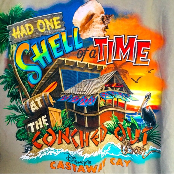 Disney | Tops | Vintage Disney Cruise Line Castaway Cay Shell Of A Time ...